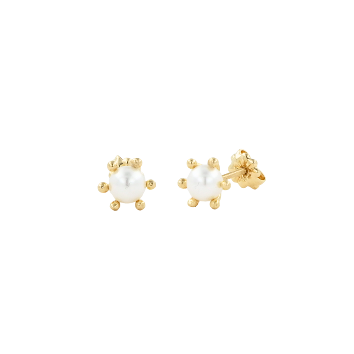 Aro Pistilo N°3 Perla 5mm 18K – Joyas Fiore